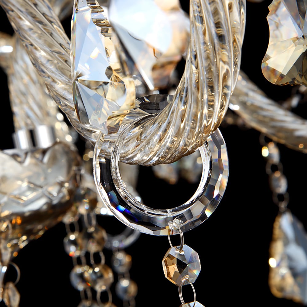 6-Light Crystal & Chrome Chandeliers Ceiling Lighting Luxury Style with ...