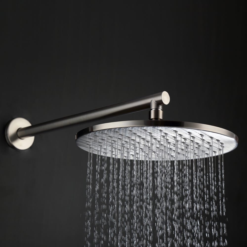 Modern Round 8" Brass Rainfall Shower Head Wall Mount Rainshower System ...