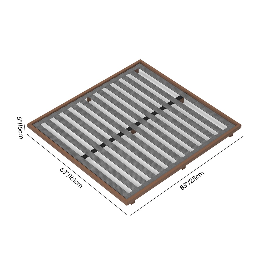 Japanese Style Queen Floor Wood Bed in Walnut｜Homary