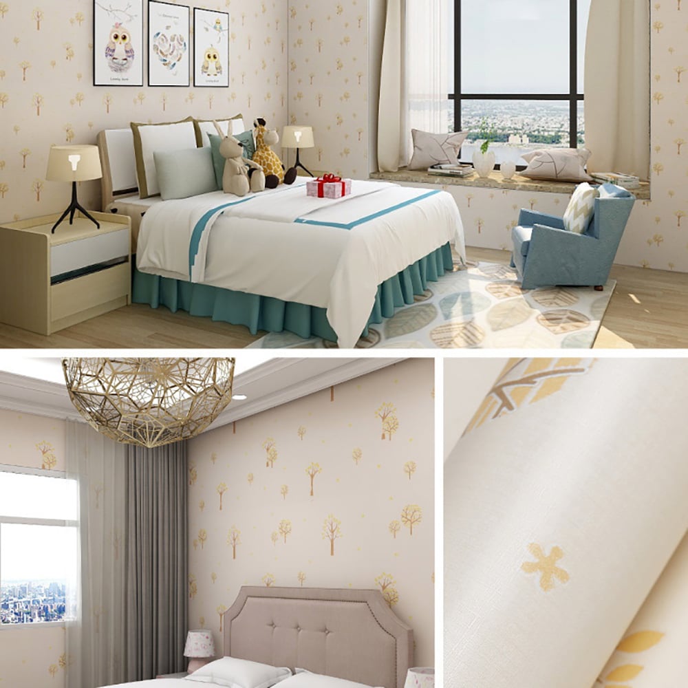 Modern Concise Tree in Light Yellow 17.7″W x 32.81′L Peel and Stick ...