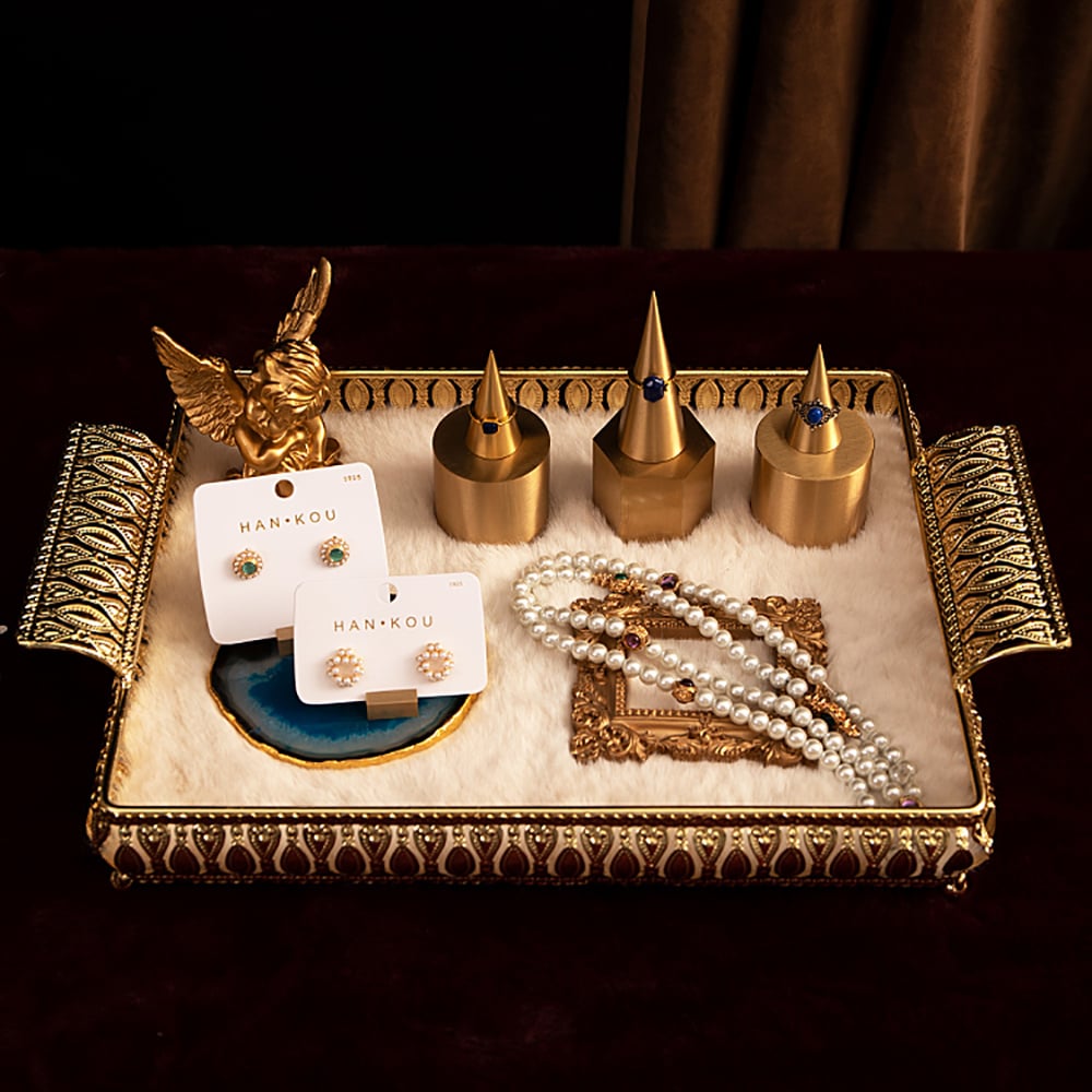 Antique Downy Tray Desk Organiser for Entryway/Vanity in Metal | Homary AU