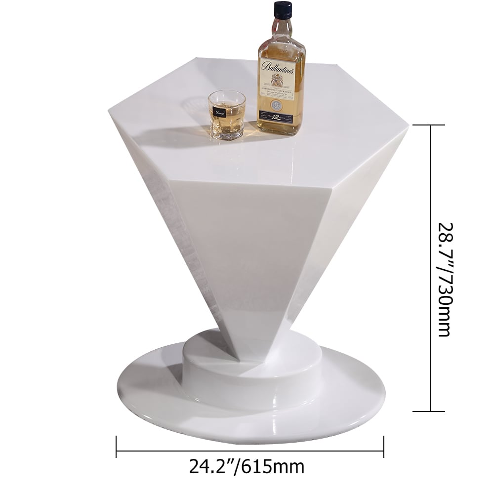 Hexagon White Bar Table with Modern Pub Table in White｜Homary