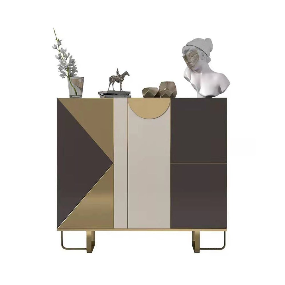 Postmodern Gold Cabinet Stainless Steel Decorative 2-Door Cabinet｜Homary