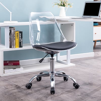 Modern Swivel Office Chair Clear Plastic Desk Chair with Adjustable ...