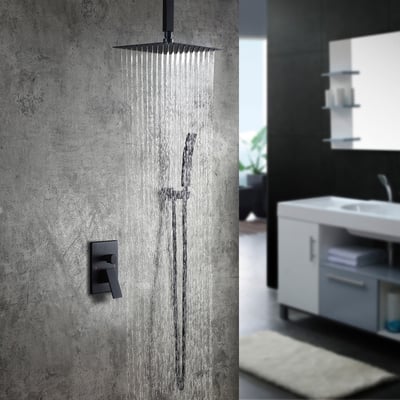 Commercial 12" Ceiling Mount Shower System Pressure Balance Valve and ...