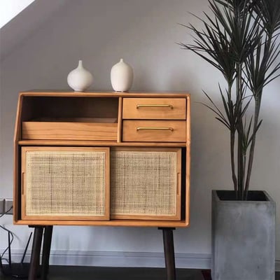 Modern Side Storage Cabinet Sideboard with Sliding Door Cabinet with 2 ...