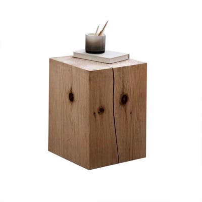 Rustic Wood Side Table Square End Table Pine Wood in Natural | Homary