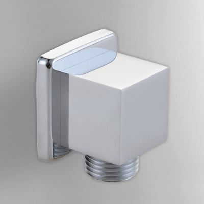 Solid Brass Square Shape Hand Shower Wall Supply Elbow in Polished ...