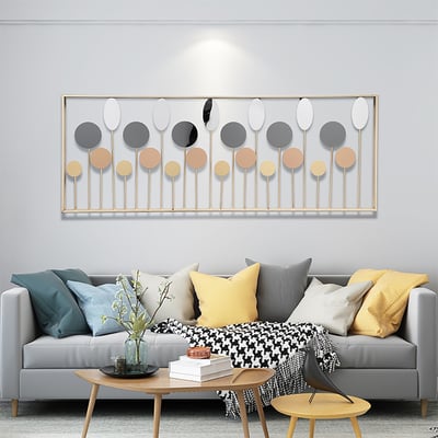 European Modern Rectangular Frame Metal Geometric Patterns Wall Decor ...