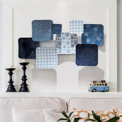 40.2" x 22.8" Creative 3D Square Metal Wall Decor Home Art-Homary