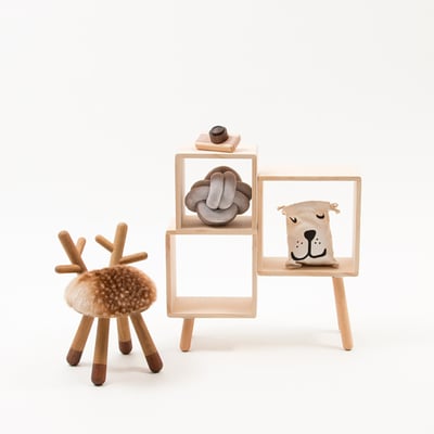 Modern 3-Tiered Square Storage Bookcase Kids' Book Display | Homary