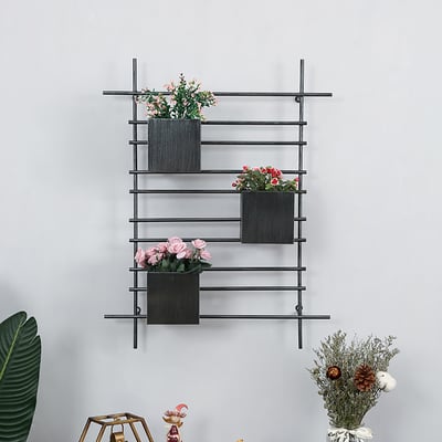 Industrial Wall Plant Stand Planter Rack with Adjustable Flower Pots ...