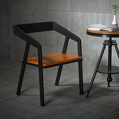 Industrial Dining Chair Solid Wood Dining Chair Metal Chair | Homary