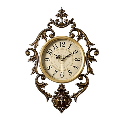 Large Mid-Century Retro 3D Wall Clock with Damask-Shape Metal Frame | Homary UK