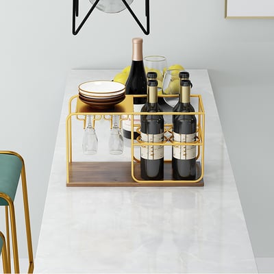 Nordic Countertop Wine Rack Glass Rack with Shelving | Homary