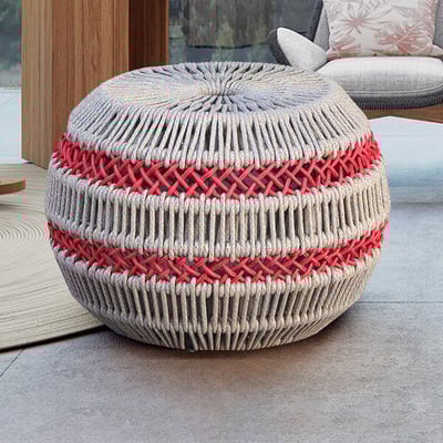 Rattan Woven Round Outdoor Garden Stool | Homary UK