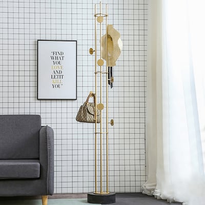 Modern Gold Coat Rack with Round Hook | Homary