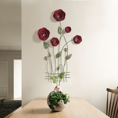 Metal Rose Farmhouse Home Wall Decor | Homary