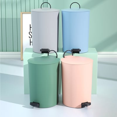 Stylish Office Living Room Garbage Step On Trash Can 2.64 Gallon-Green ...