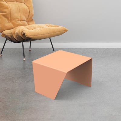 Modern C Side Table in Metal Pink | Homary UK