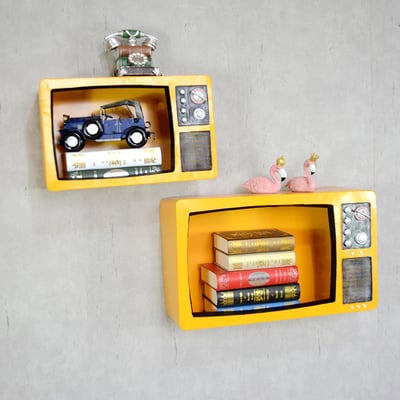 Vintage Floating Shelves Decor Bookcase Wall Metal Shelf-Homary