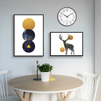 Reloj de pared moderno simple con pinturas artísticas creativas | Homary ES