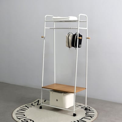 White Clothing Rack with 3-Shelf and Hanging | Homary