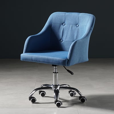 Modern Task Chair for Desk Linen Upholstered Swivel Office Chair Height ...