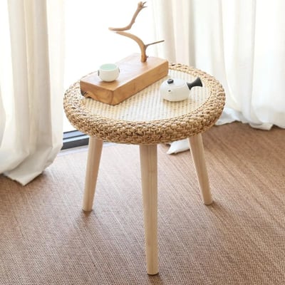 Rustic Natural Round Side Table Wooden | Homary UK