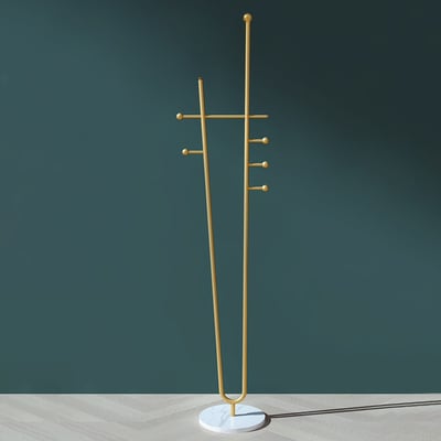 70" Modern Geometry Coat Rack with Rail | Homary