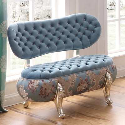 Modern Tufted Velvet Embroidered Upholstered Sofa 2-Seater Sofa | Homary