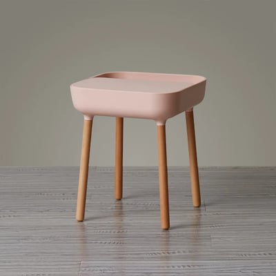 Pink Side Table with Storage Wood Modern End Table Set of 2 | Homary UK