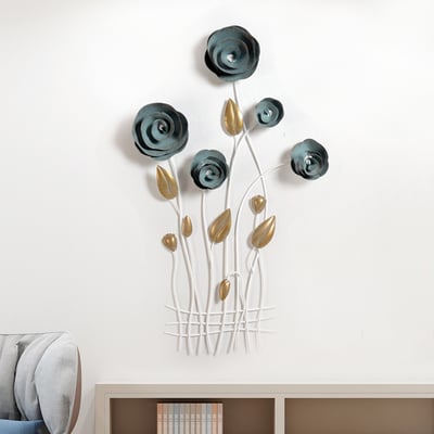 Metal Rose Farmhouse Home Wall Decor-Homary