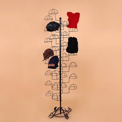 1550mm Black Modern Metal Hat Stand with 20 Hooks | Homary UK
