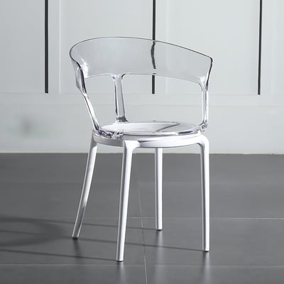 Modern Acrylic Dining Chair Clear Dining Table Chairs with Arms | Homary