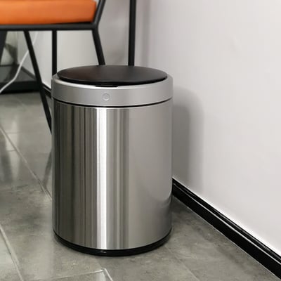 Automatic Touchless Sensor Stainless Steel Silver Trash Can 2.38 Gallon ...