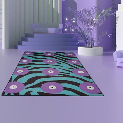 5' × 8' Multi-purpose Creative Modern Retangular Purple Area Rug-Homary