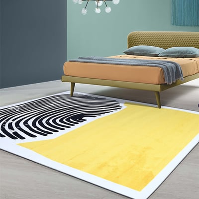 8' x 10' Rectangular Contemporary Multipurpose Yellow & Black Area Rug ...