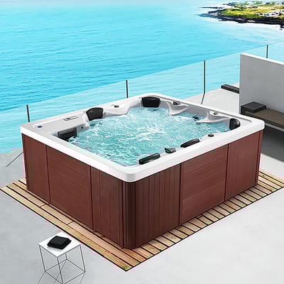 2700mm Acrylic Outdoor Spa Massage Bath 6-Person 34-Jet with Sitting ...
