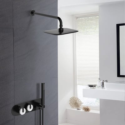 Square Wall-Mounted Double Functions Shower Set with Shower Head in ...