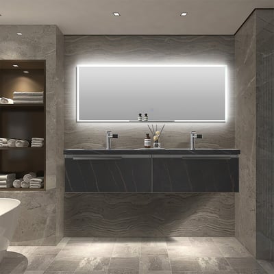1600mm Floating Double Basin Bathroom Vanity with Top and Basin with ...
