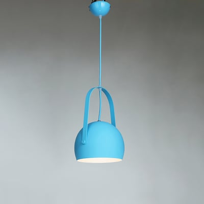 Modern Blue Adjustable Cable 1-Light Dome Shade Metal Pendant Light ...