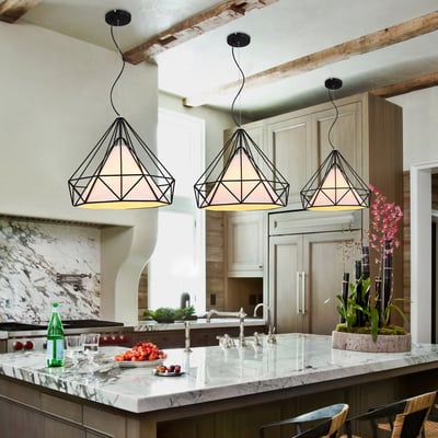 Industrial Pendant Light Metal Cage Lighting Fixtures Iron Loft Cage ...