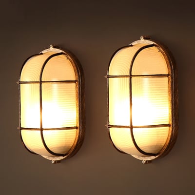 Industrial Glass Single Wall Sconce Wall Lamp with Metal Backplate in ...