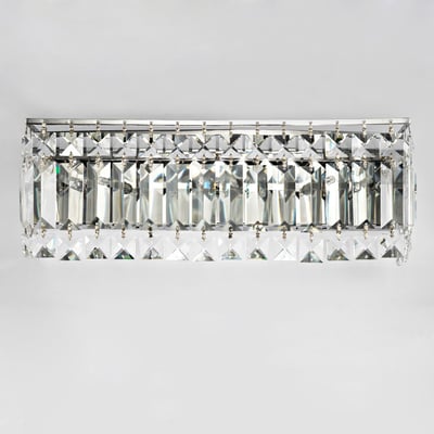Modern 3-Light Rectangle Wall Sconce with Glass Crystal Shade Polished ...