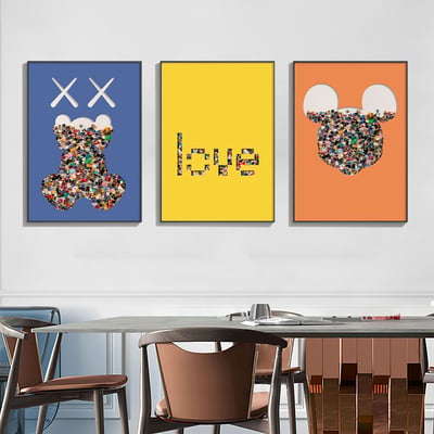 3 Pieces Art Deco Building Blocks Wall Decor Set Abstract Geometric ...