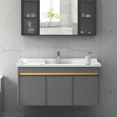 900mm Modern Floating Grey Bathroom Vanity with Basin | Homary UK