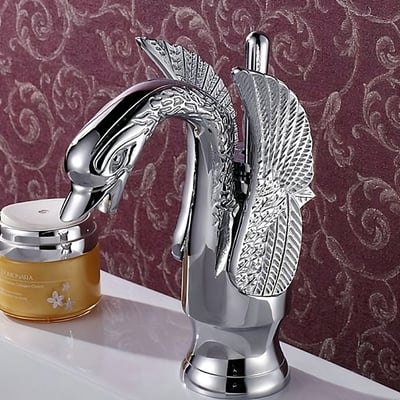 Swan Traditional style 1-Hole Solid Brass Chrome Bathroom Sink Faucet ...