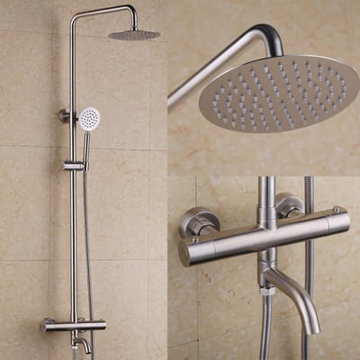 8'' Modern Exposed Thermostastic Stainless Steel Shower System Hand ...