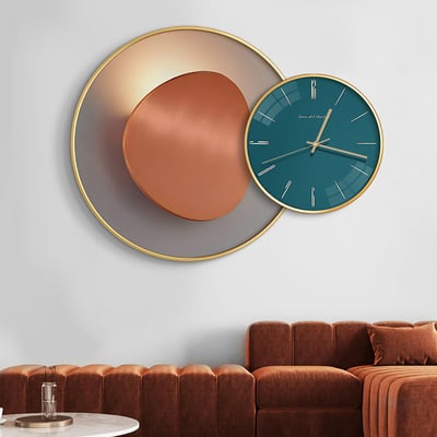 Minimalist Fashion Style Round Artistic Silent Oversized Wall Clock ...